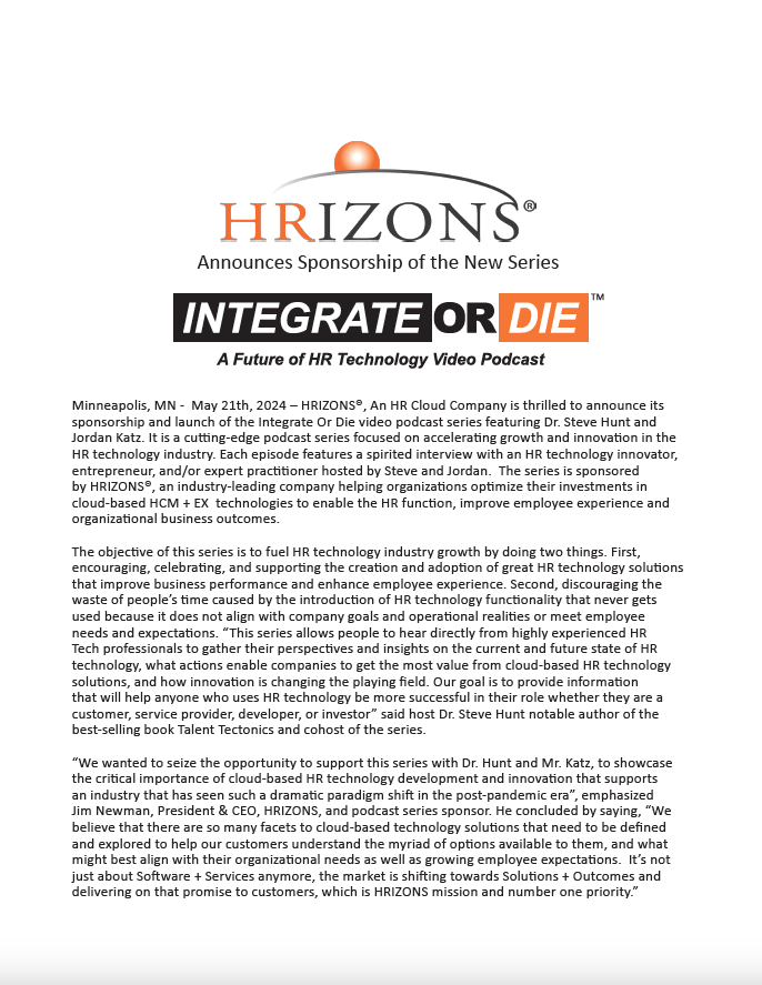 HRIZONS - Proud Sponsor of Integrate Or Die Podcast Series | HRIZONS